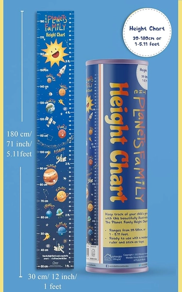 The Planets Family Height Chart: Growth Chart With Measuring Ruler and ...